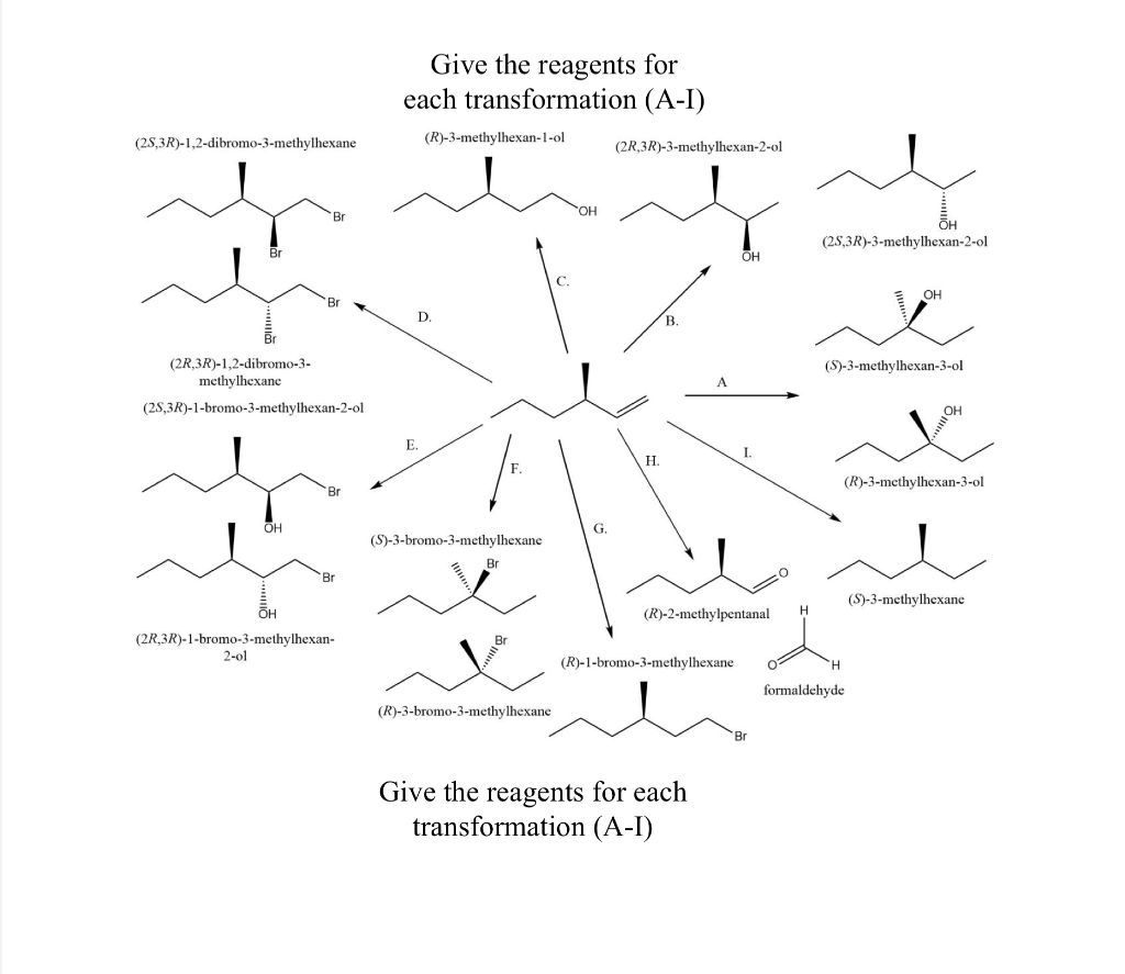 Solved Give the reagents for each transformation (A-I) | Chegg.com
