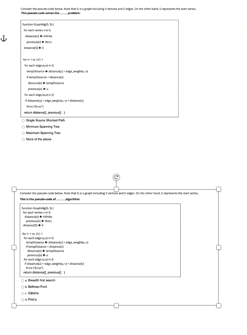 Solved Consider the pseudo-code below. Note that is a graph | Chegg.com