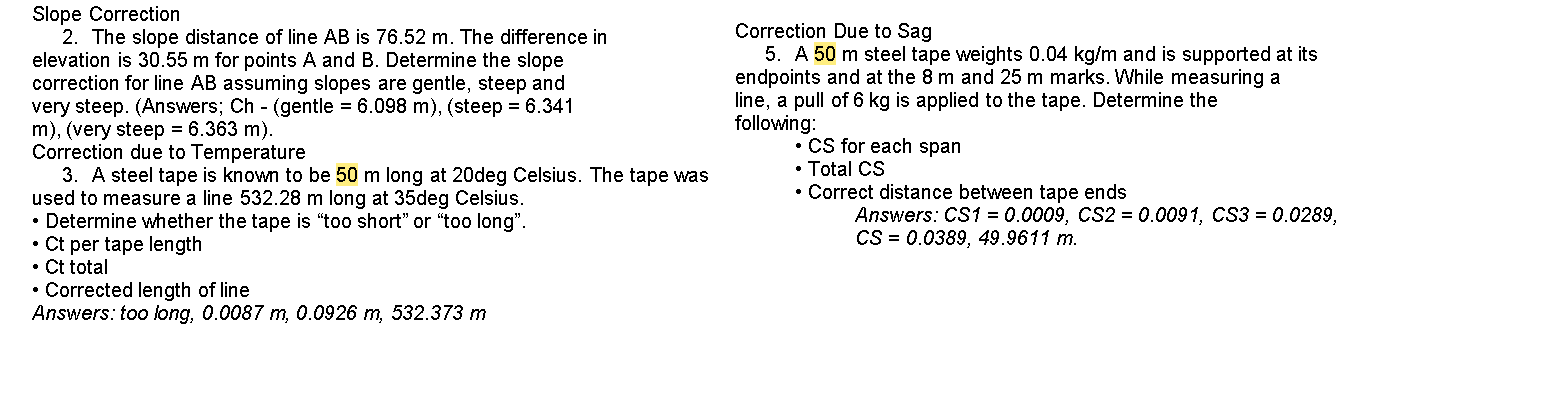 Solved Slope Correction 2. The slope distance of line AB is | Chegg.com