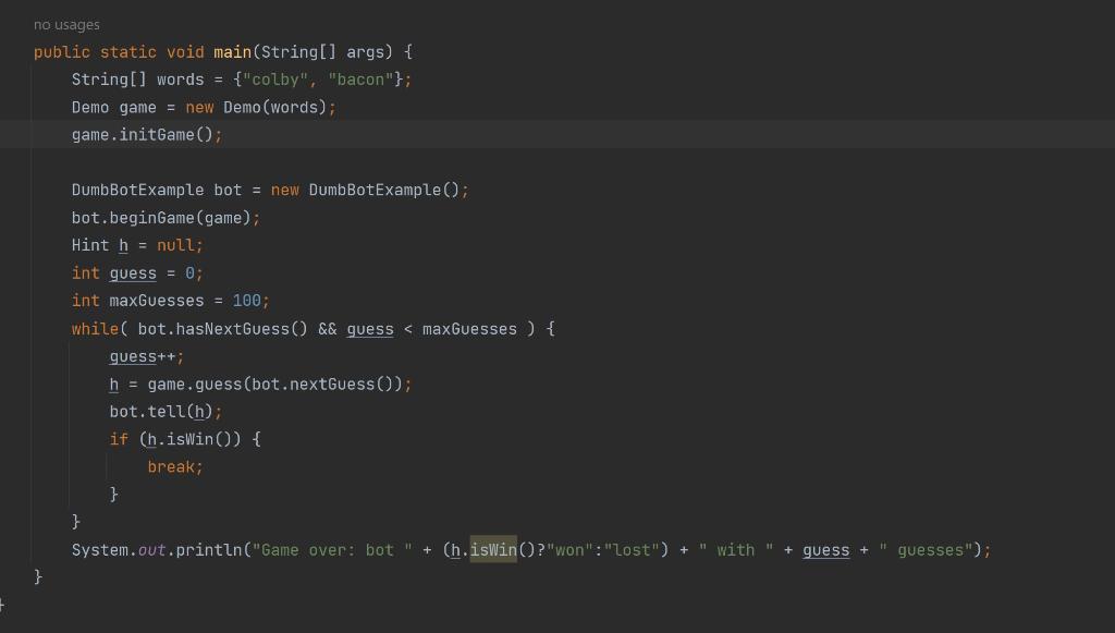 Solved Hello can you implement a working WordleBot using the | Chegg.com
