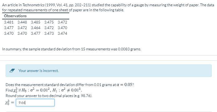 Solved An article in Technometrics (1999, Vol. 41, pp. | Chegg.com