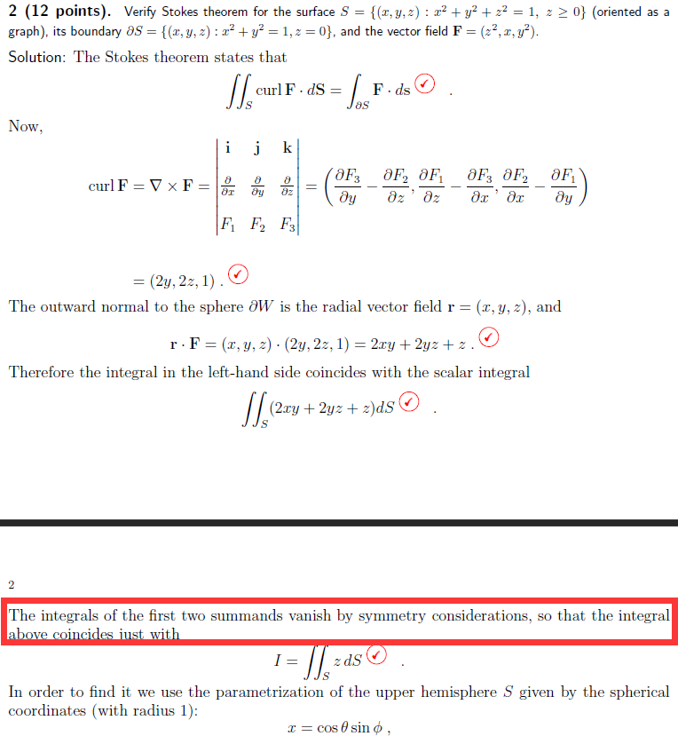 Solved I understand most steps, but why the integrals of the | Chegg.com