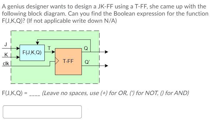Solved A genius designer wants to design a JK-FF using a | Chegg.com