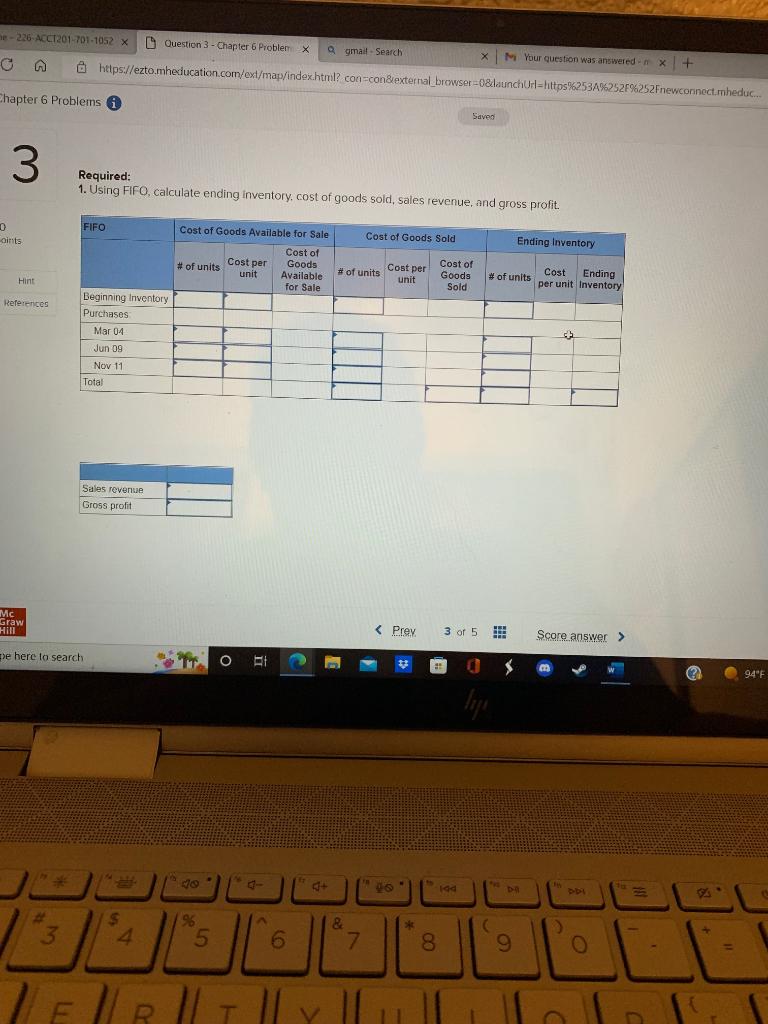Solved 1. Using FIFO, calculate ending inventory, cost of | Chegg.com