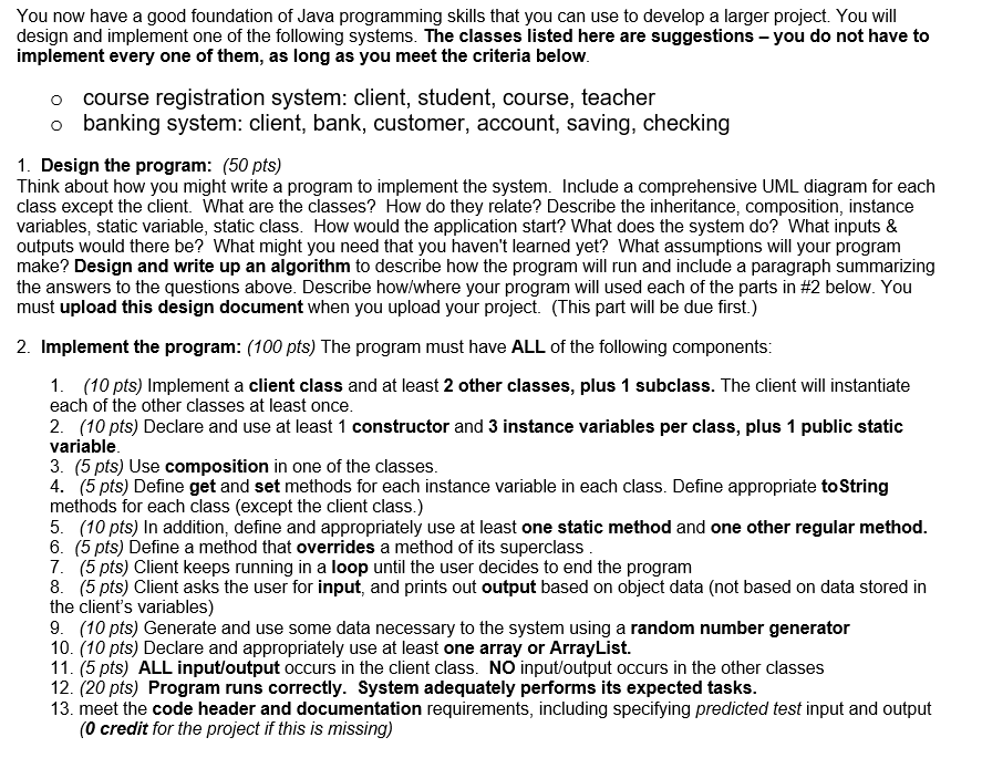 Solved You now have a good foundation of Java programming | Chegg.com