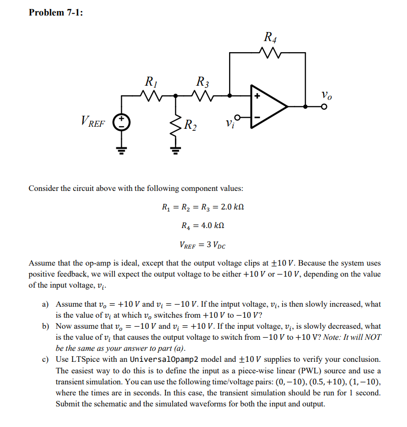 Solved Consider the circuit above with the following | Chegg.com