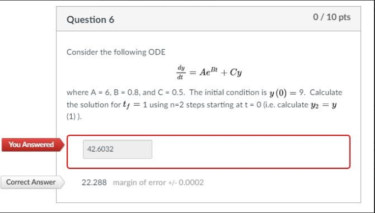 Solved Question 6 0 / 10 pts Consider the following ODE y = | Chegg.com