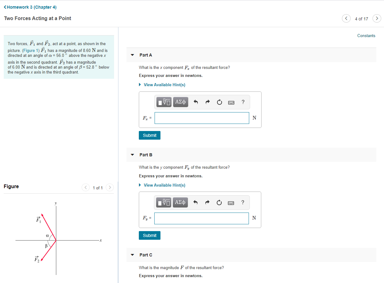 Solved Part D: What is the angle γγgamma that the resultant | Chegg.com