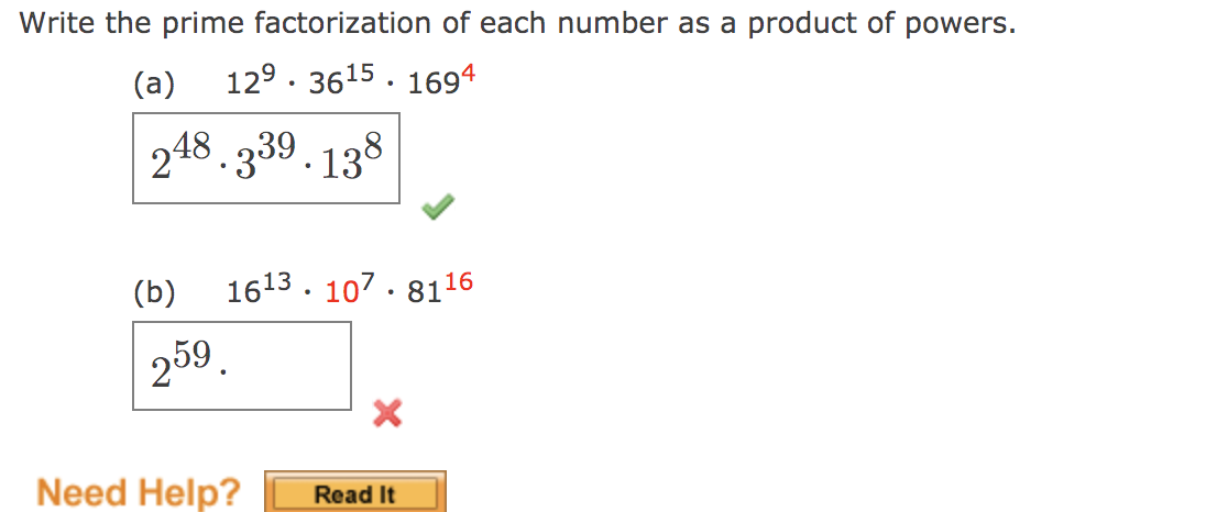 Solved Write the prime factorization of each number as a | Chegg.com