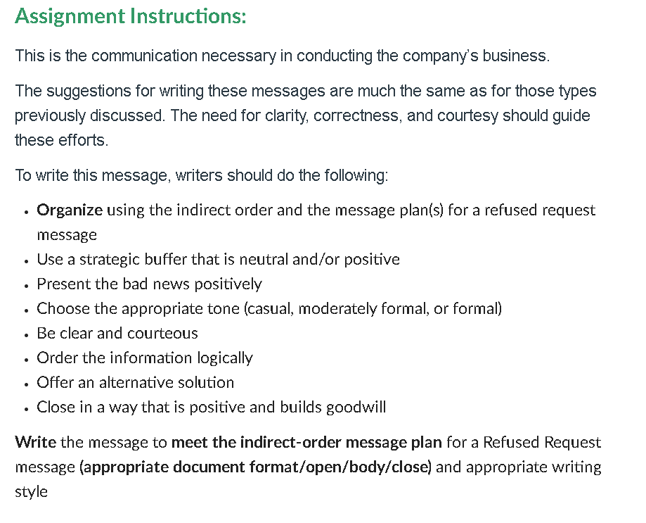 Solved Assignment Instructions: This is the communication | Chegg.com