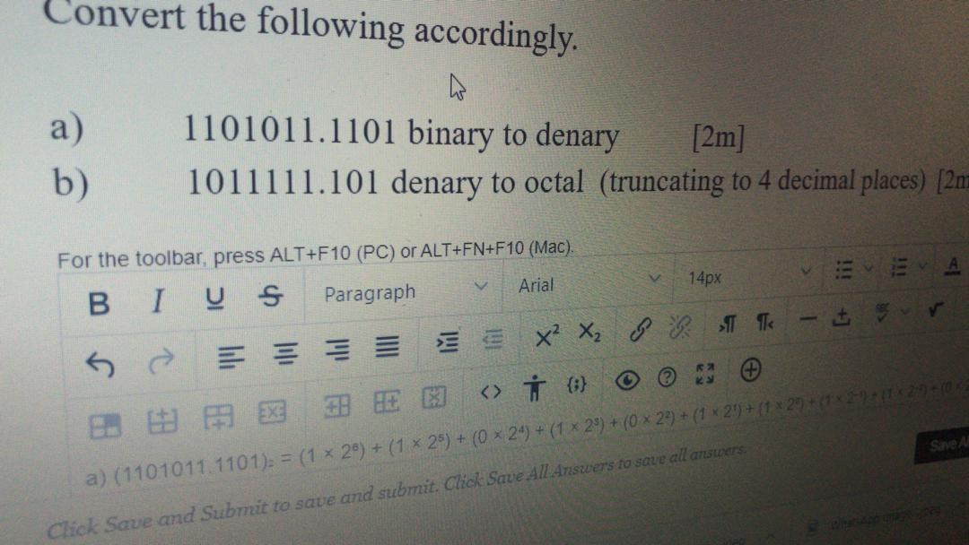 Solved Convert the following accordingly. a) b) 1101011.1101 | Chegg.com