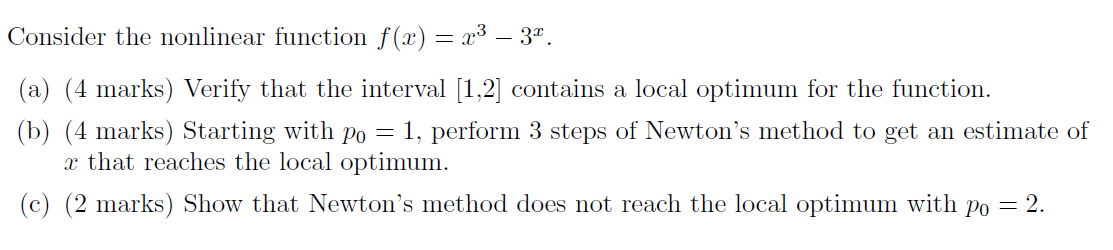 Solved Consider the nonlinear function f(x) = x3 – 34. (a) | Chegg.com