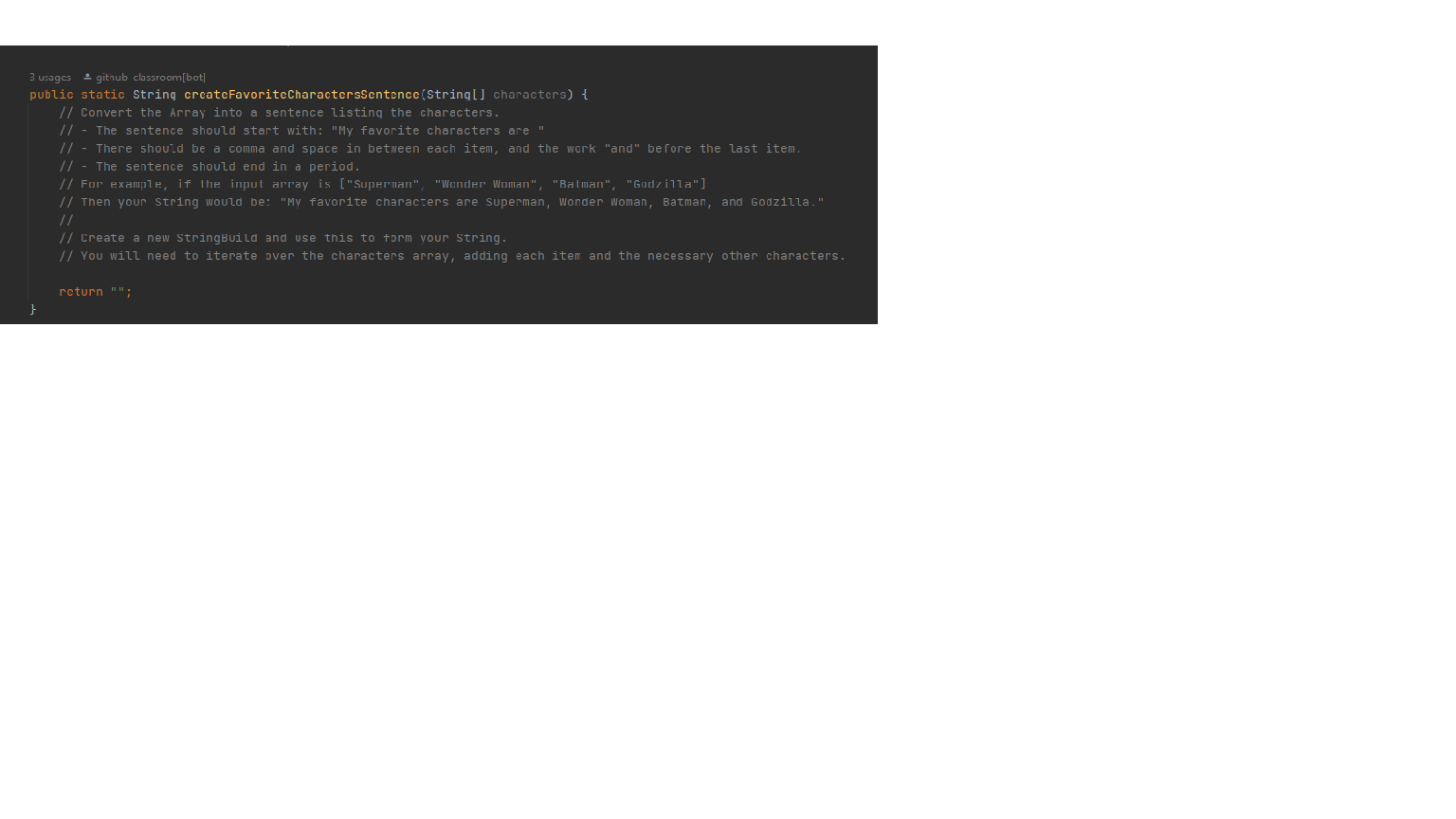 Solved 3 usages \( \Perp \) github classroom[bot] public | Chegg.com