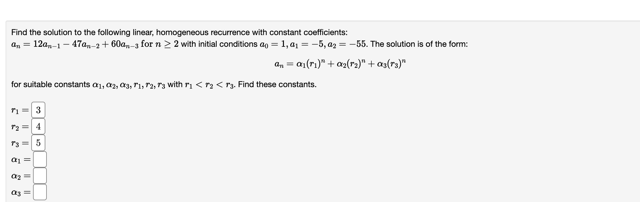Solved Find the solution to the following linear, | Chegg.com