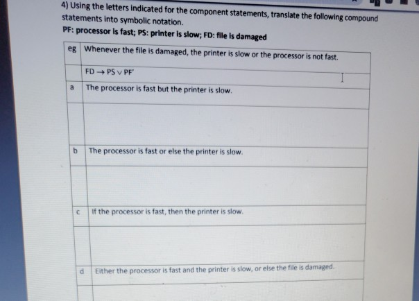 Solved 4) Using the letters indicated for the component | Chegg.com