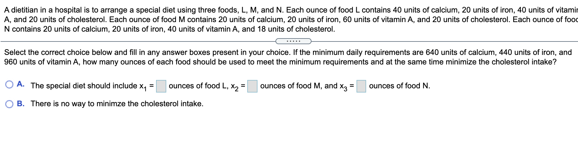 Solved A dietitian in a hospital is to arrange a special | Chegg.com