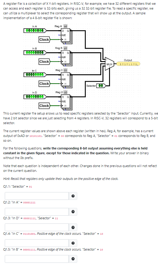 A register file is a collection of XY-bit registers. | Chegg.com