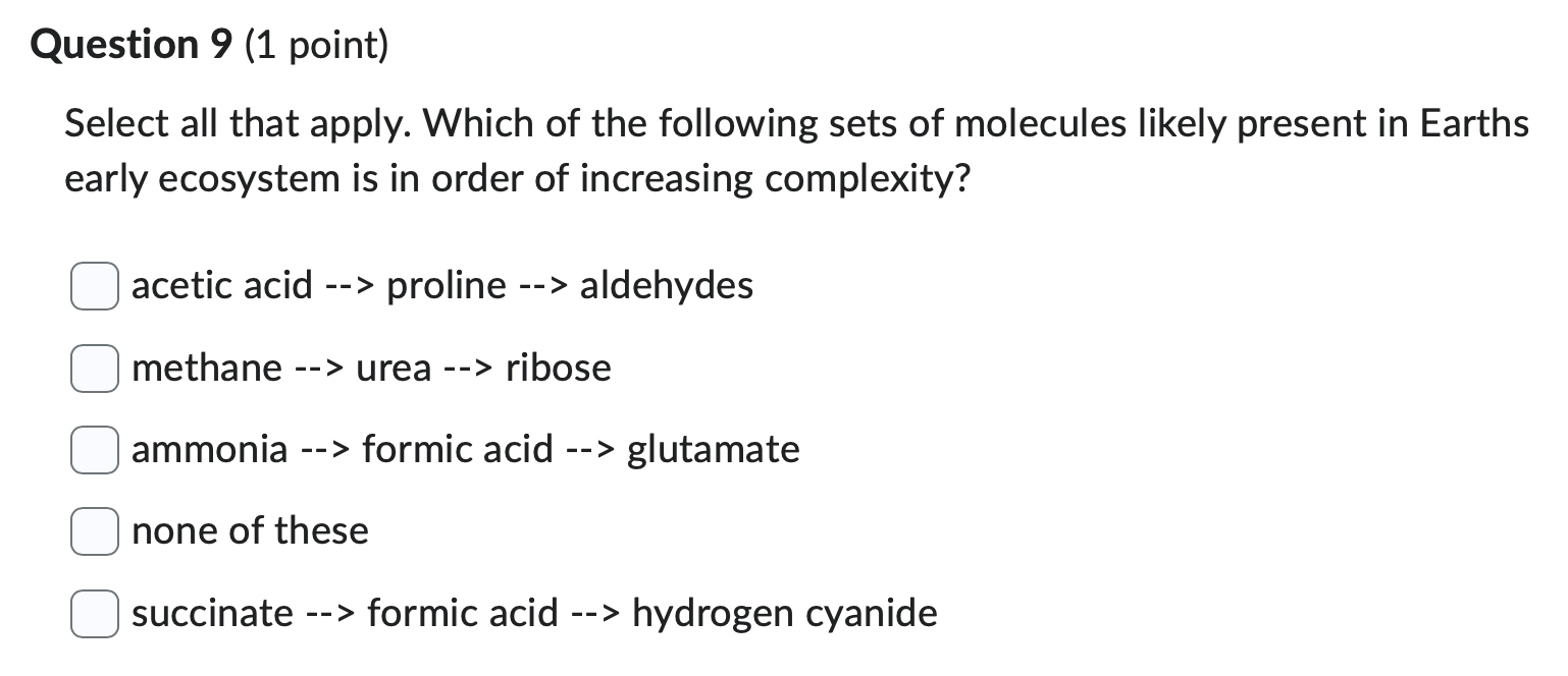 Question 9 (1 ﻿point)Select all that apply. Which of | Chegg.com