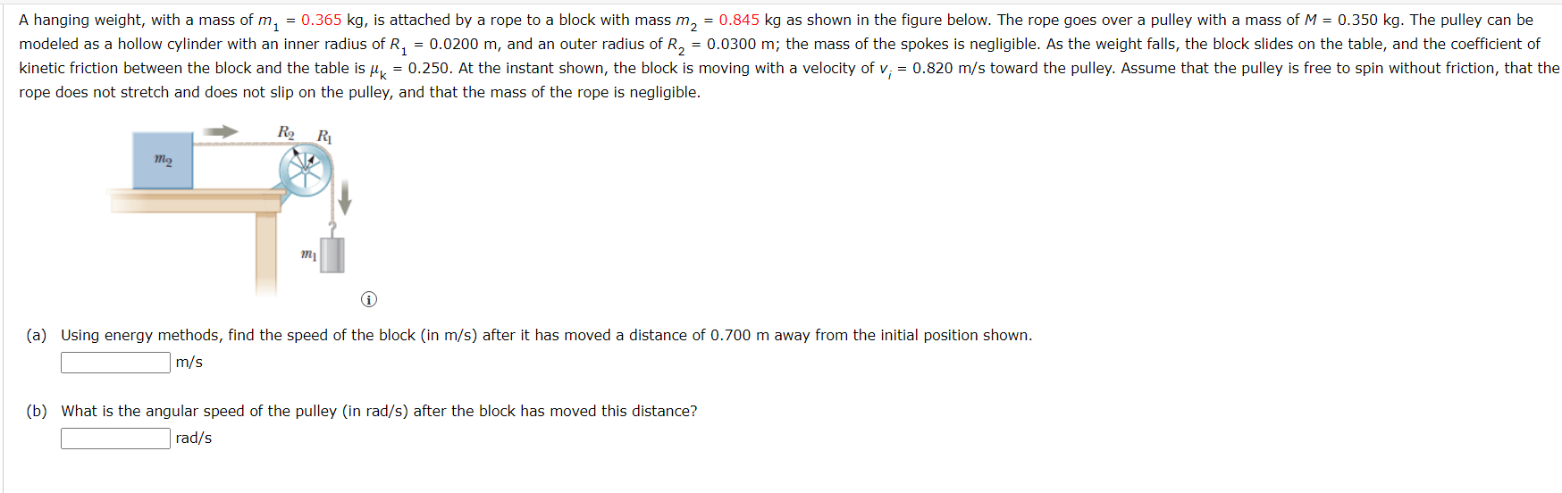 Solved rope does not stretch and does not slip on the | Chegg.com