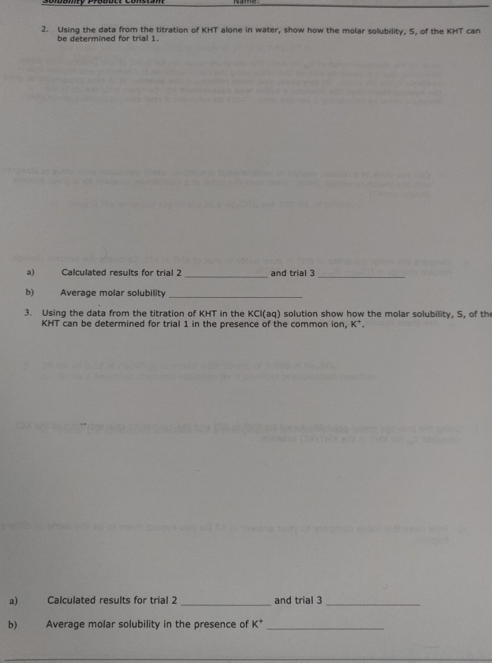 Solved Data Day 1 - Solution preparation Mass of KCl | Chegg.com
