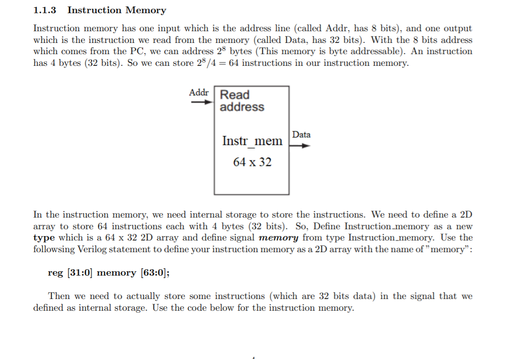 1 Code 1 Data Memory Timescale 1ns 1ps