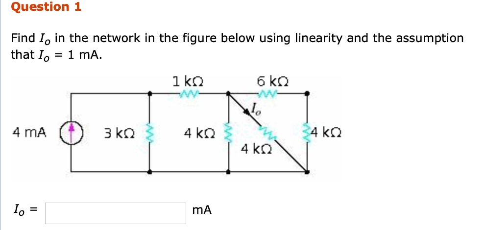 Solved Question 1 Find Io in the network in the figure below | Chegg.com