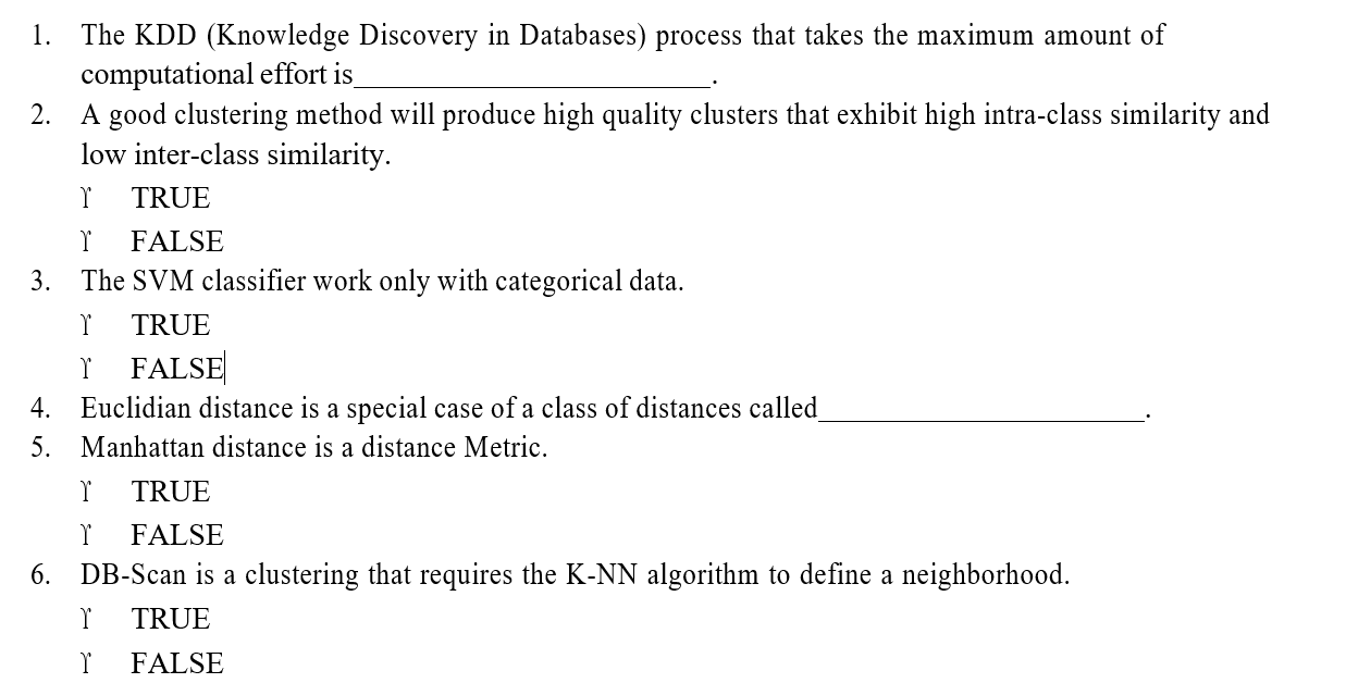 Solved 1. The KDD (Knowledge Discovery in Databases) process | Chegg.com