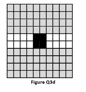 Solved e) Figure Q3d shows a 10x10 grayscale image. Sketch | Chegg.com