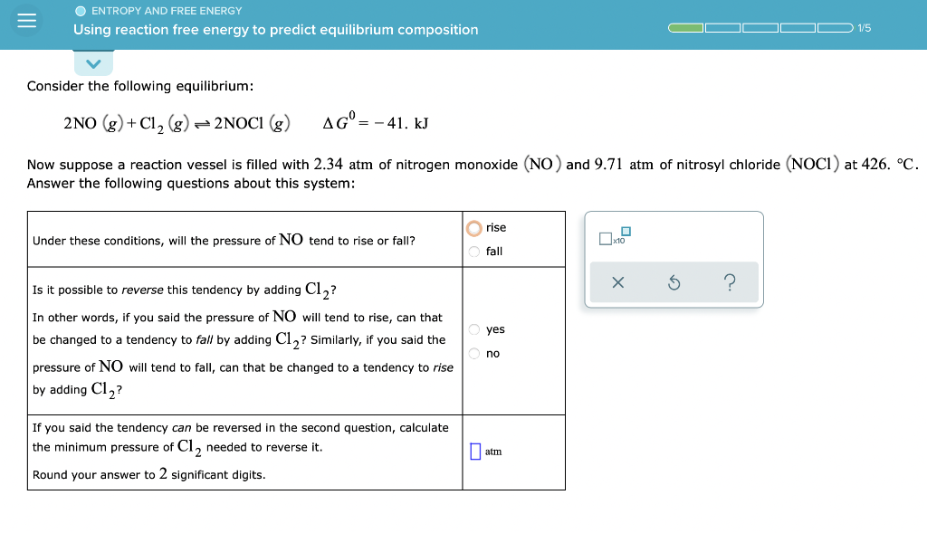 Solved ENTROPY AND FREE ENERGY Using reaction free energy to | Chegg.com