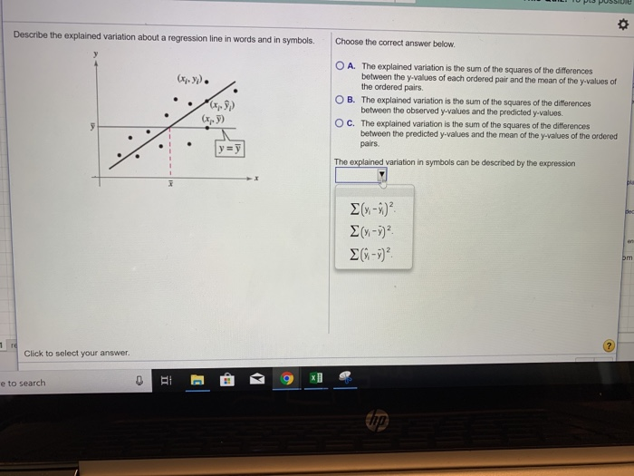 Solved variation about a regression line in words and in | Chegg.com