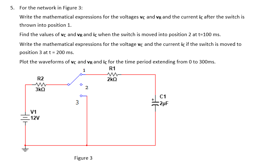 Solved 5. For the network in Figure 3: Write the | Chegg.com