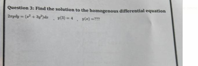 Solved Question 3: Find the solution to the homogenous | Chegg.com