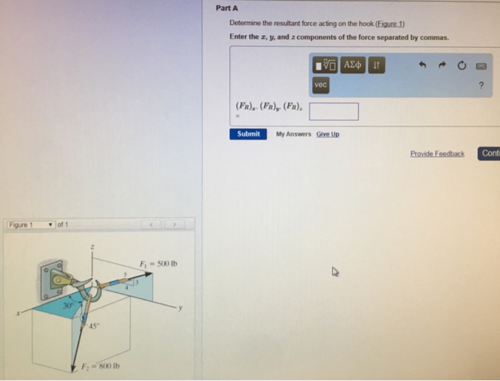 Solved Determine The Resultant Force Acting On The Hook