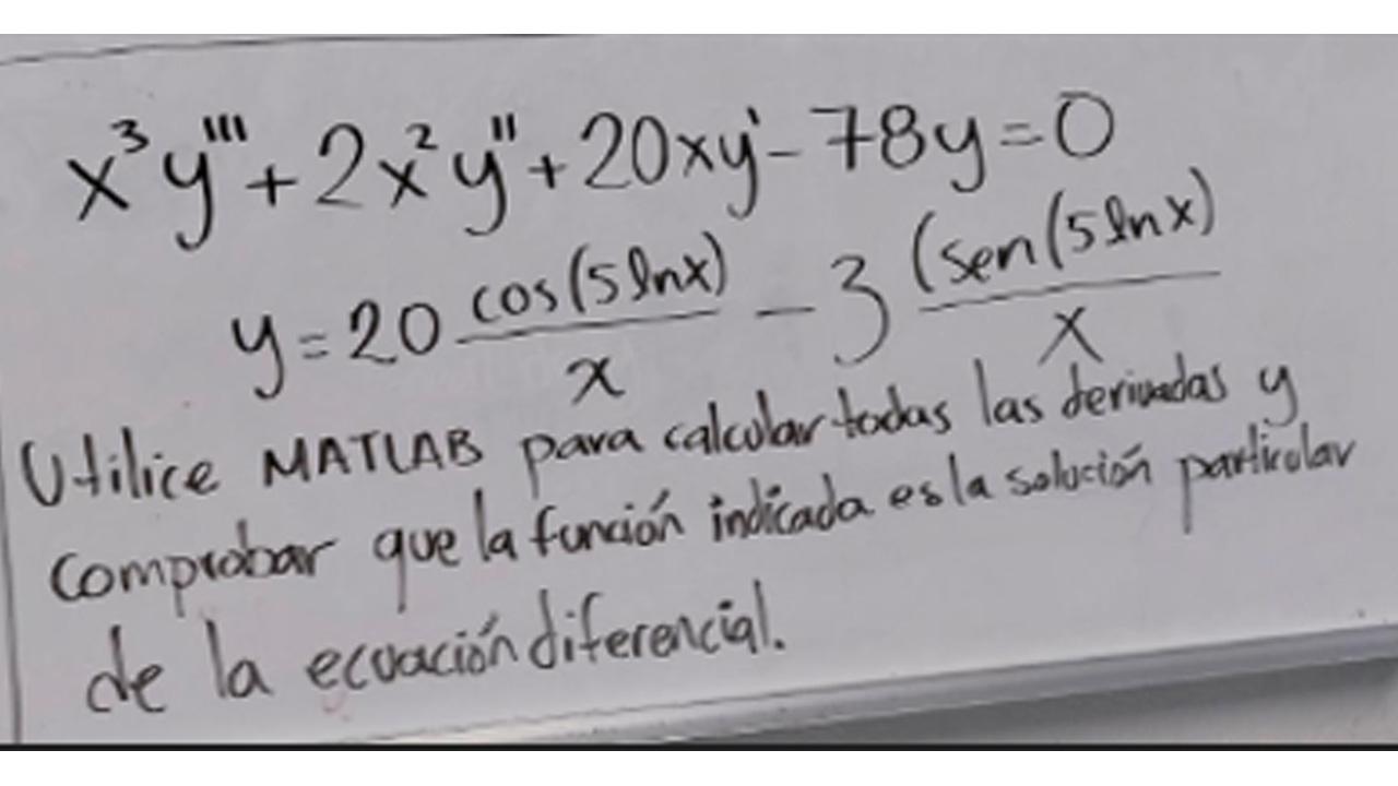 Solved Use MATLAB to compute all derivatives and check that | Chegg.com