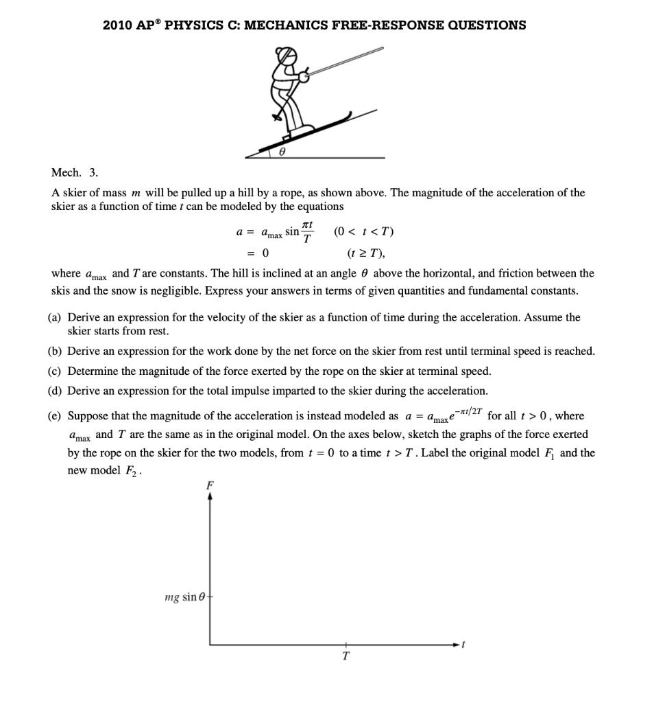 Solved 2010 APⓇ PHYSICS C: MECHANICS FREE-RESPONSE QUESTIONS | Chegg.com