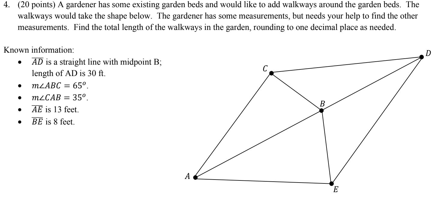 Solved 4. (20 points) A gardener has some existing garden | Chegg.com