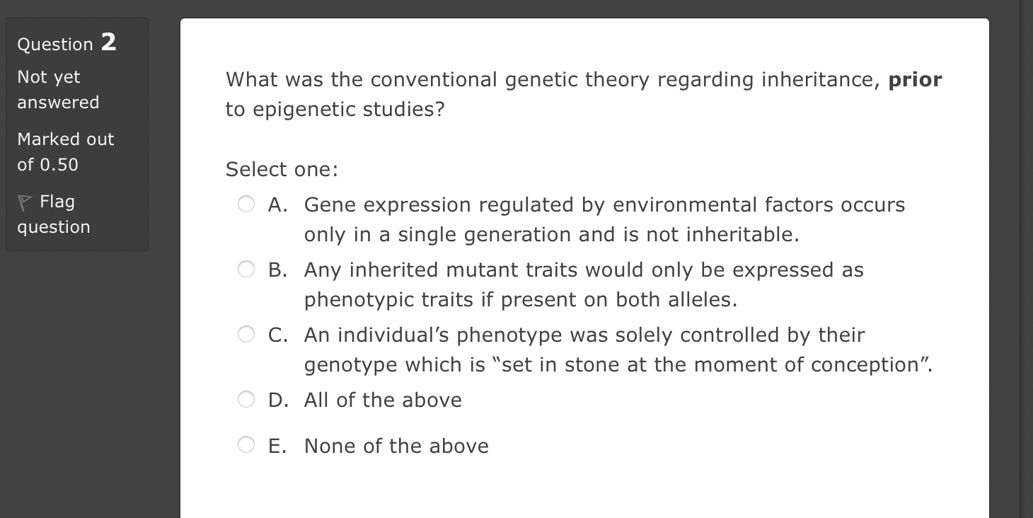 Solved Question 2 Not yet What was the conventional genetic | Chegg.com