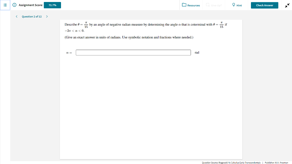 Solved Assignment Score: 72.7% Resources [ Give Up? Feedback | Chegg.com