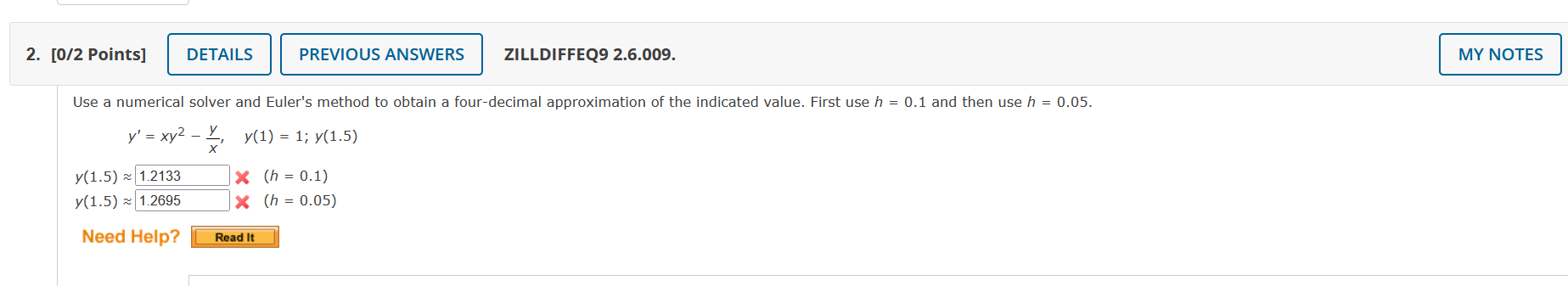 Solved ZILLDIFFEQ9 2.6.009. Use a numerical solver and | Chegg.com