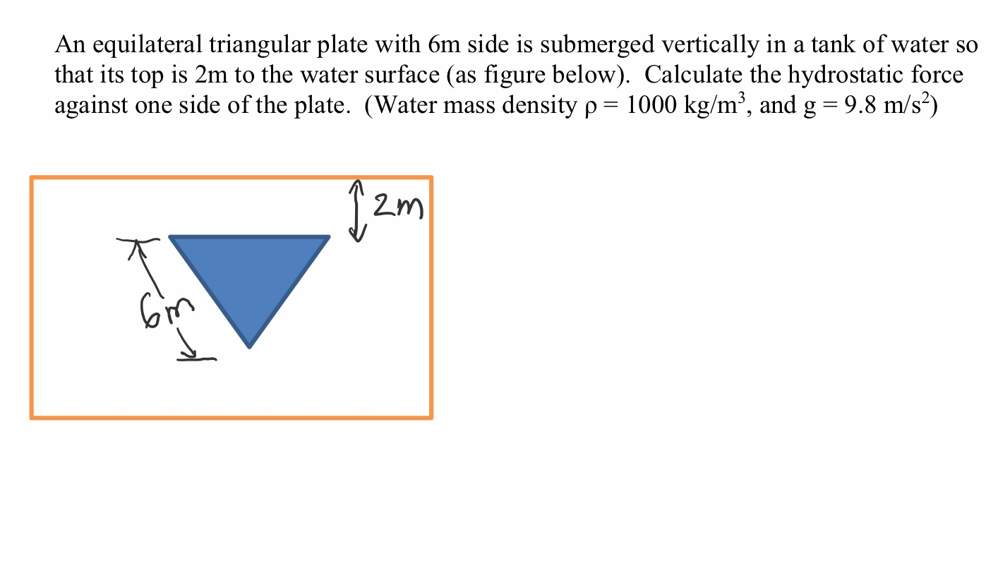Solved An equilateral triangular plate with 6m side is | Chegg.com
