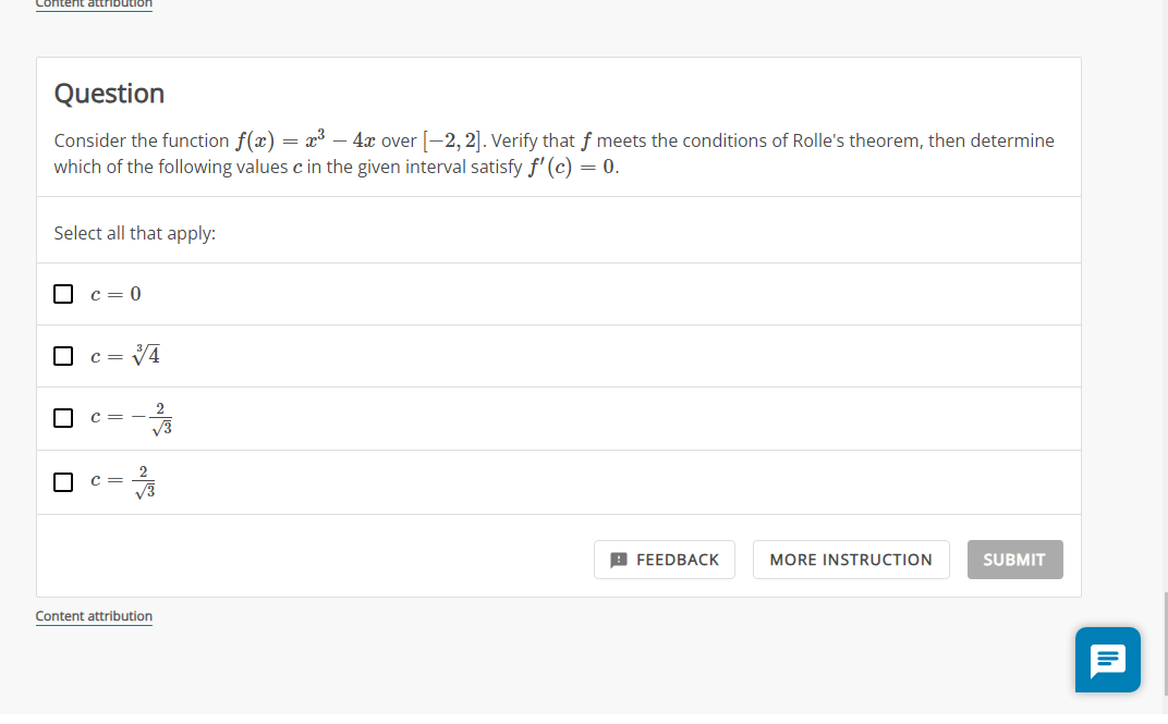 Solved Consider the function f(x)=x3−4x over [−2,2]. Verify | Chegg.com