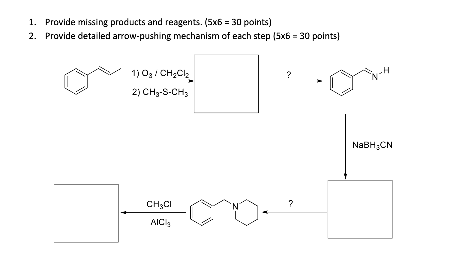 Solved Provide the missing products, reagents, and a | Chegg.com