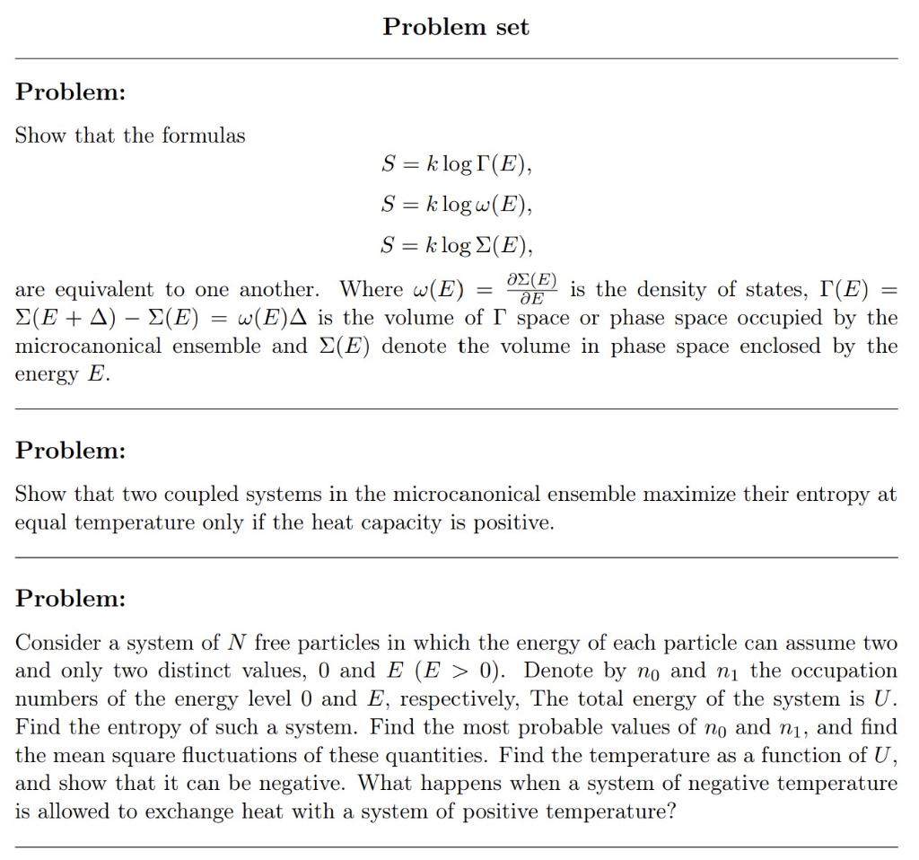 Solved Problem: Show that the formulas | Chegg.com
