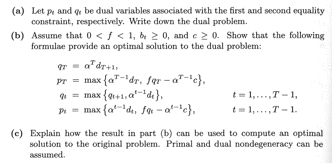 Exercise 4.9 (Back-propagation of dual variables in a | Chegg.com