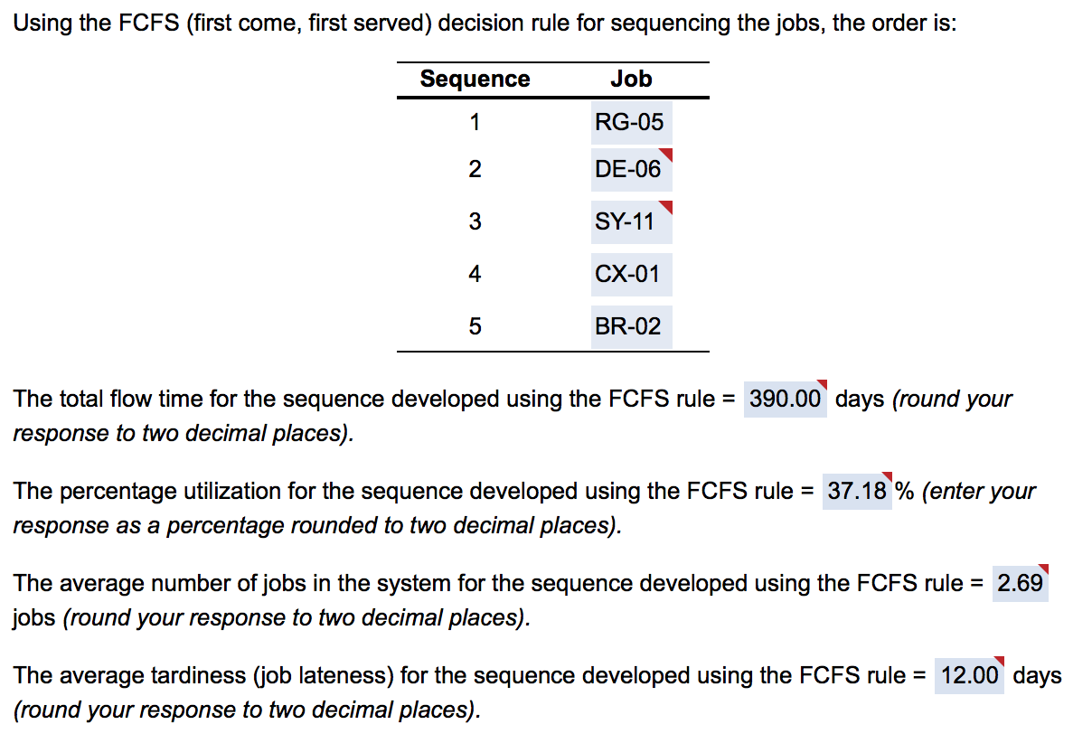 Using the FCFS (first come, first served) decision | Chegg.com