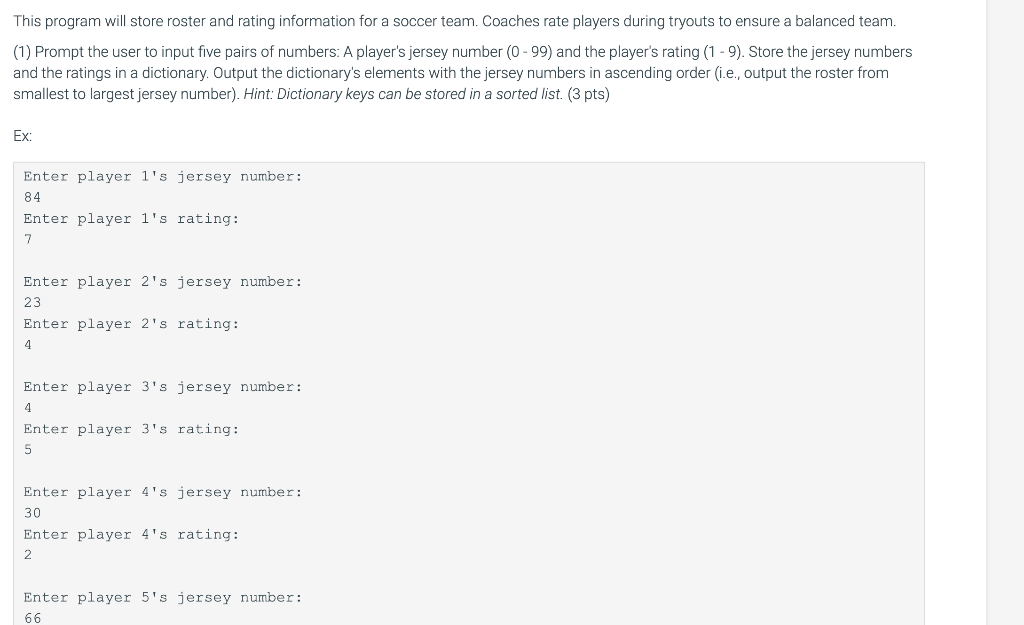 Solved This program will store roster and rating information | Chegg.com