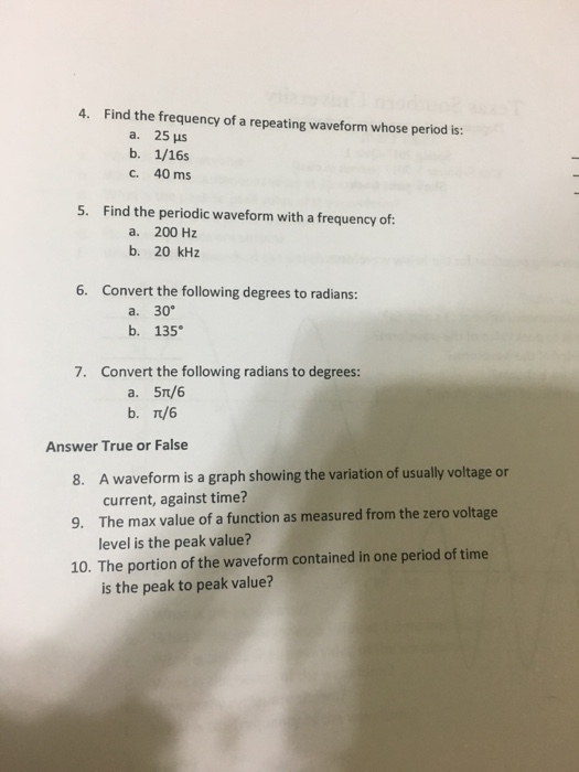 Solved Find the frequency of a repeating waveform whose | Chegg.com