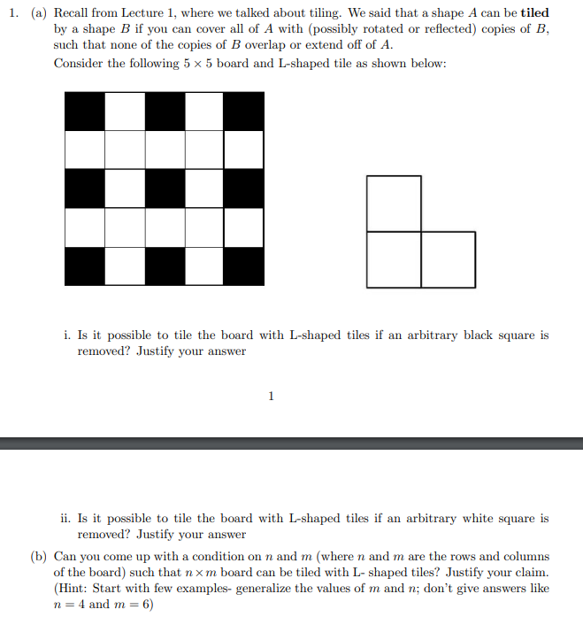 Solved (a) Recall from Lecture 1, where we talked about | Chegg.com