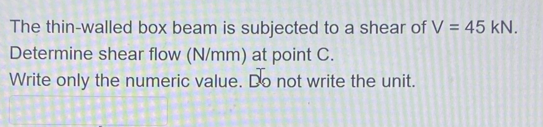 Solved The thin-walled box beam is subjected to a shear of | Chegg.com