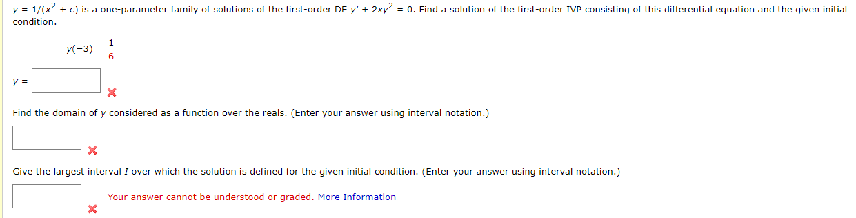 Solved y=1/(x2+c) is a one-parameter family of solutions of | Chegg.com